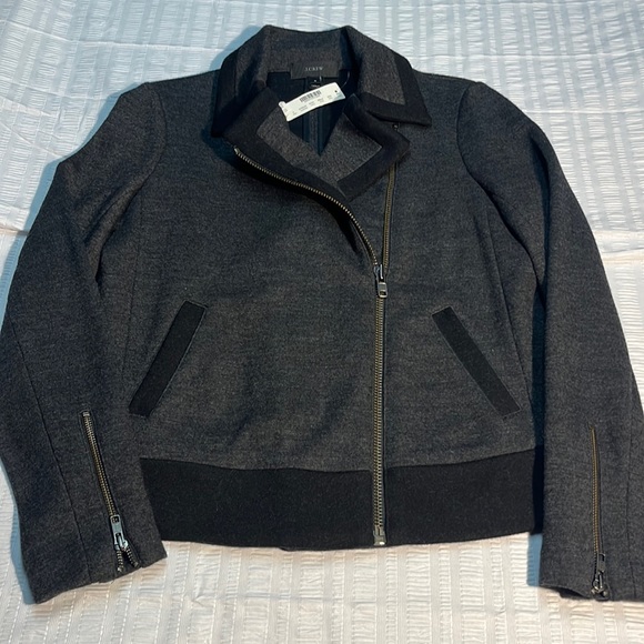J. Crew | Jackets & Coats | J Crew Wool Bomber Style Jacket Gray With ...